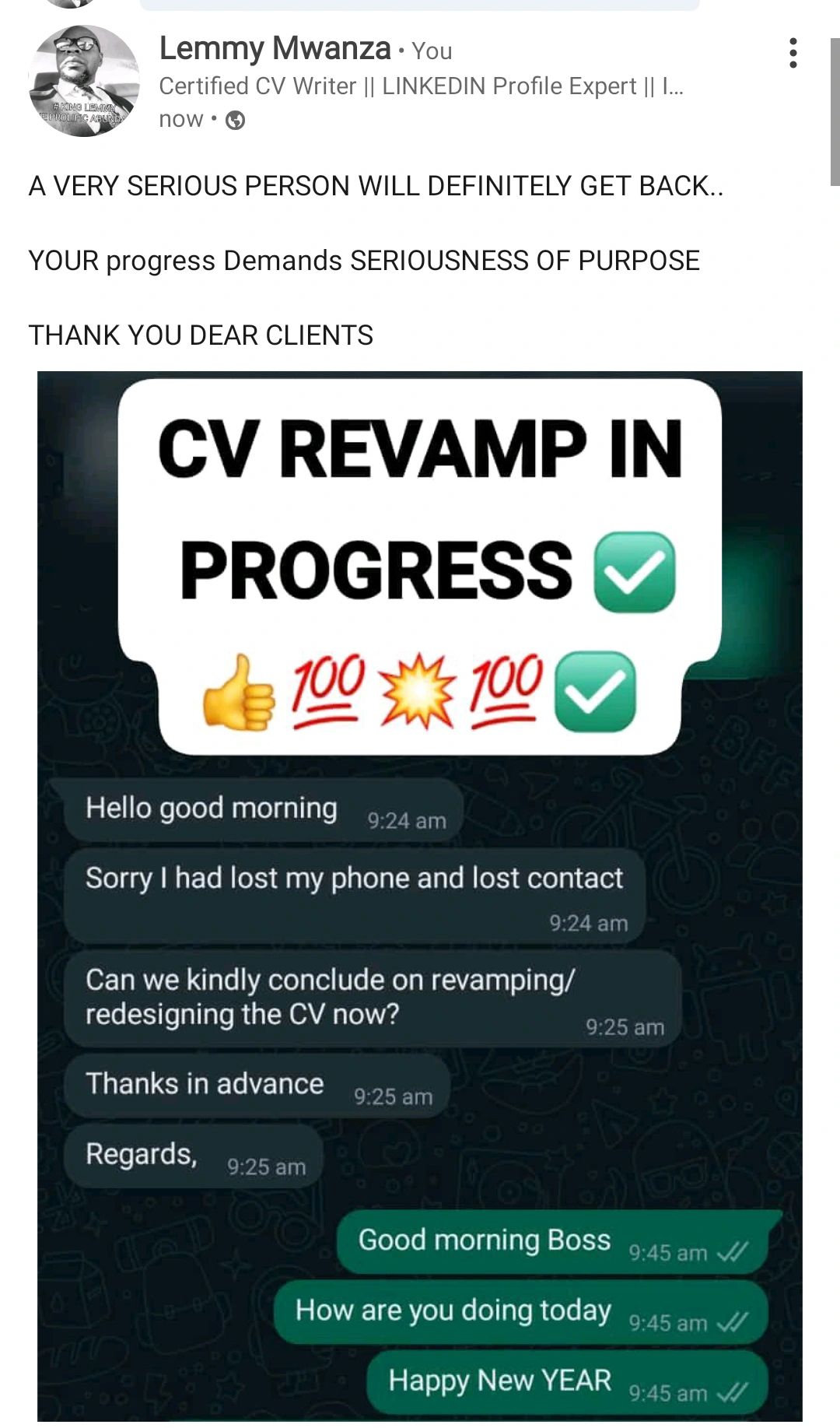 Lemmy Mwanza posted on LinkedIn Lemmy Mwanza posted on LinkedIn