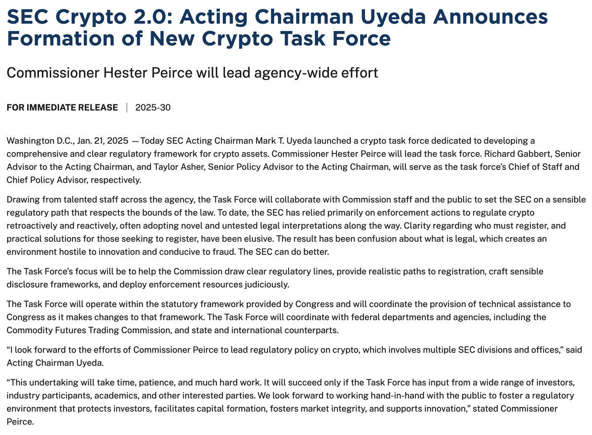 Bitcoin Magazine on LinkedIn: JUST IN: 🇺🇸 SEC launches new task force ... Bitcoin Magazine on LinkedIn: JUST IN: 🇺🇸 SEC launches new task force ...