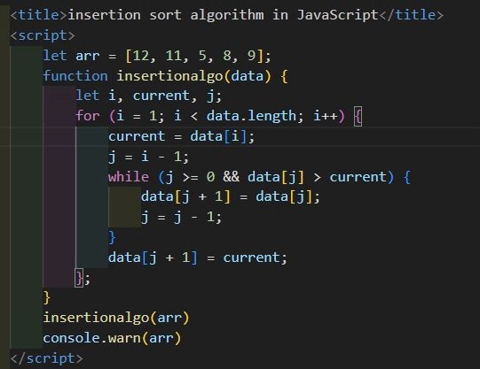 Nasir Sultan on LinkedIn: Insertion Sort Algorithm in JavaScript ... Nasir Sultan on LinkedIn: Insertion Sort Algorithm in JavaScript ...