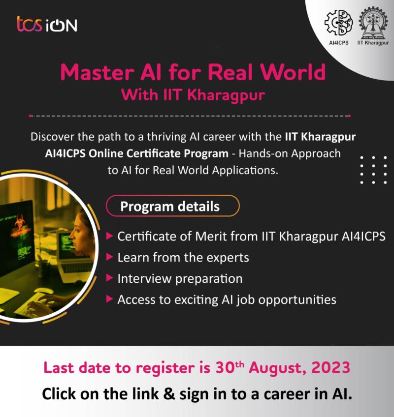 TCS iON on LinkedIn: #iitkharagpur #iit #certificate #certificatecourse ... TCS iON on LinkedIn: #iitkharagpur #iit #certificate #certificatecourse ...