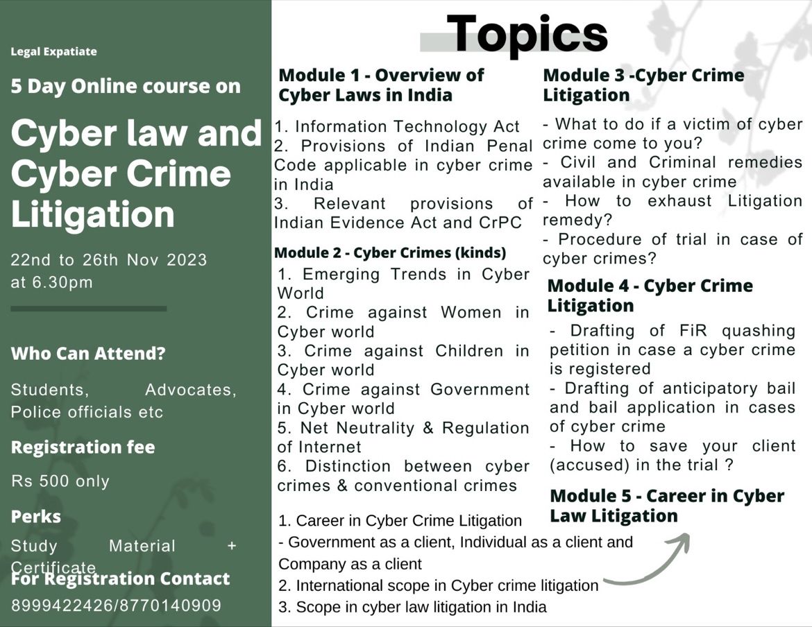 LiveLaw on LinkedIn: Legal Expatiate : 5 Days Online Workshop On Cyber ... LiveLaw on LinkedIn: Legal Expatiate : 5 Days Online Workshop On Cyber ...