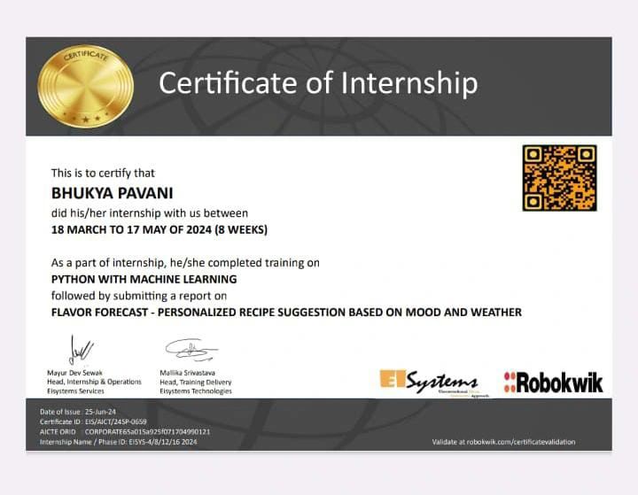 Bhukya Pavani on LinkedIn: #internship #machinelearning #python #ai # ... Bhukya Pavani on LinkedIn: #internship #machinelearning #python #ai # ...
