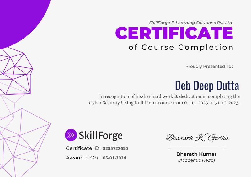 Deb Deep Dutta on LinkedIn: Completed cyber security course. Deb Deep Dutta on LinkedIn: Completed cyber security course.