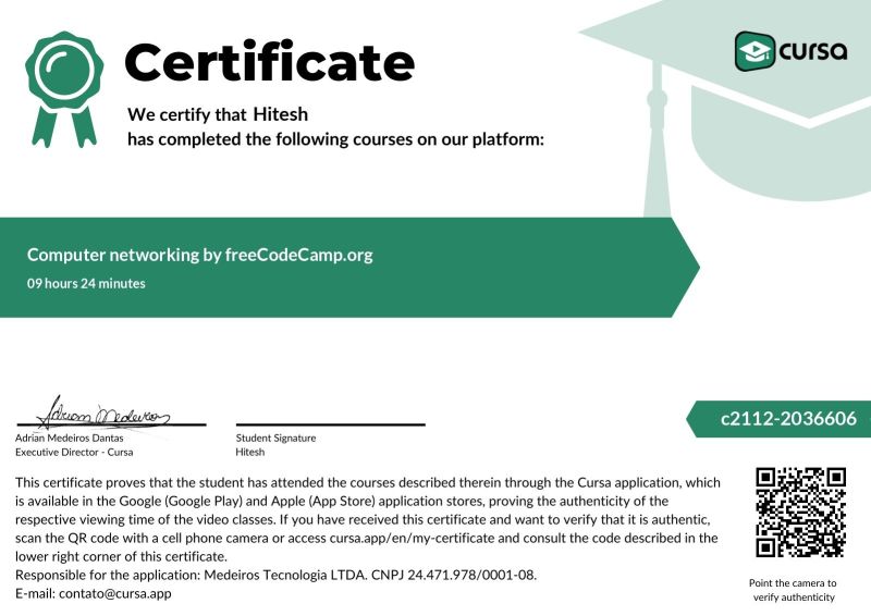 hitesh malik on LinkedIn: Successfully completed Computer Networking ... hitesh malik on LinkedIn: Successfully completed Computer Networking ...