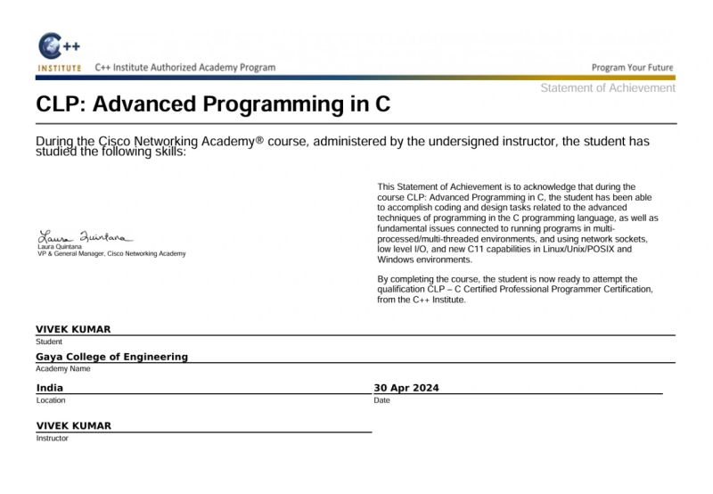 Vivek Kumar on LinkedIn: #cprogramming #advancedprogramming #cla # ... Vivek Kumar on LinkedIn: #cprogramming #advancedprogramming #cla # ...