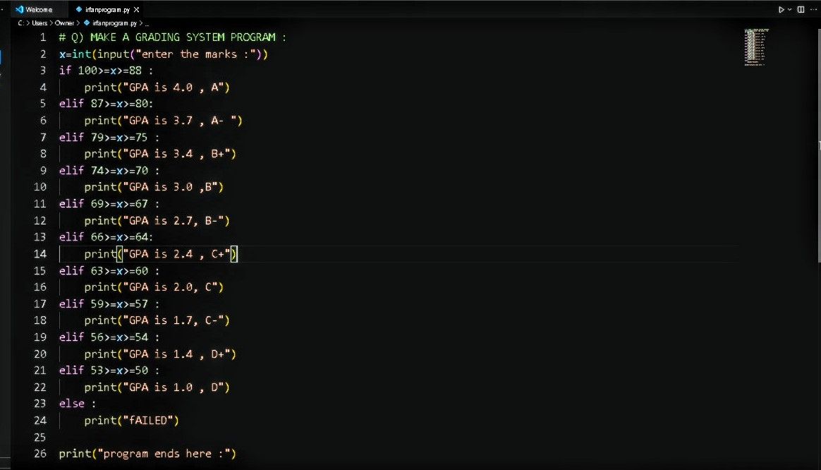 SYED IRFAN RAZA on LinkedIn: #python #programming #gradingsystem # ... SYED IRFAN RAZA on LinkedIn: #python #programming #gradingsystem # ...