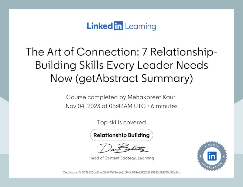 Mehakpreet Kaur on LinkedIn: Certificate of Completion Mehakpreet Kaur on LinkedIn: Certificate of Completion