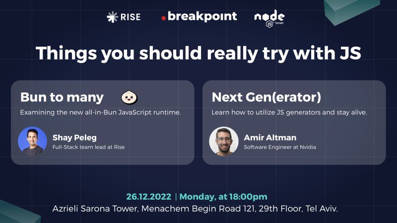 Shay Peleg on LinkedIn: #javascript #meetup #typescript #nodejs Shay Peleg on LinkedIn: #javascript #meetup #typescript #nodejs