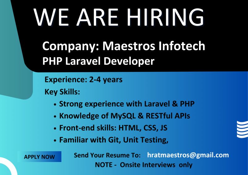 kritika atre on LinkedIn: #laravel #php #webdevelopment #hiring # ... kritika atre on LinkedIn: #laravel #php #webdevelopment #hiring # ...