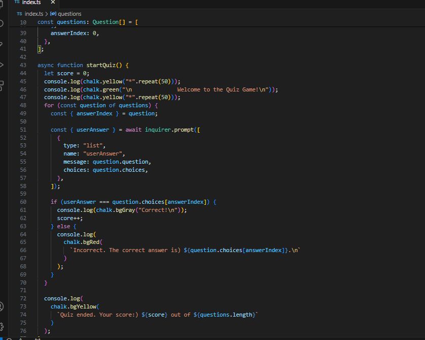 Ibrahim Nazeer on LinkedIn: #comanadlinequizegame #nodejs # ... Ibrahim Nazeer on LinkedIn: #comanadlinequizegame #nodejs # ...