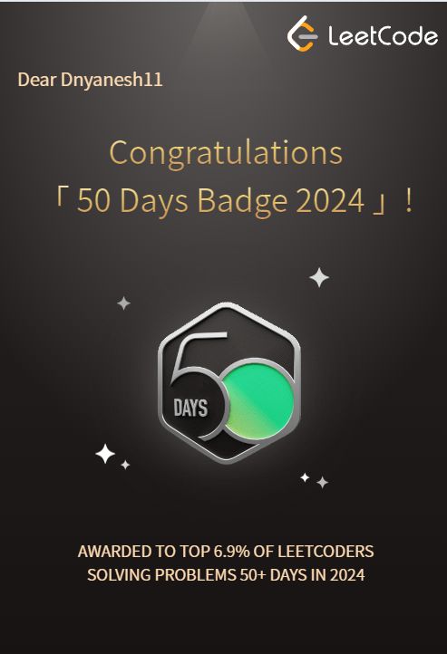 #leetcode #50daysofcode #programming | Dnyaneshwar Itankar | 11 comments #leetcode #50daysofcode #programming | Dnyaneshwar Itankar | 11 comments