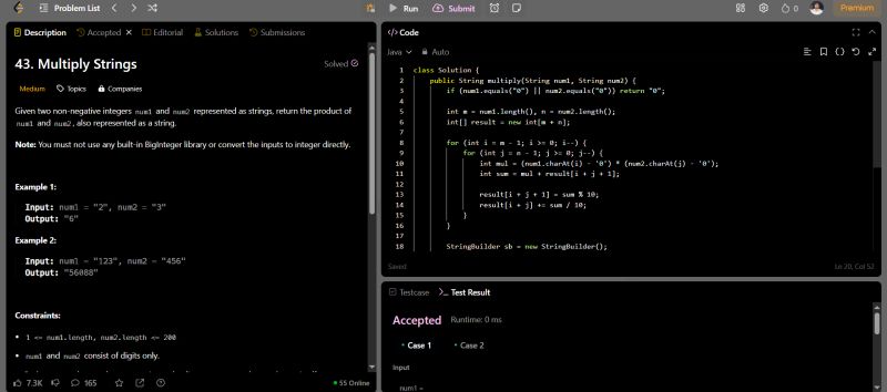 #100daysofcode #100daysofcode #leetcode #strings #multiplication ... #100daysofcode #100daysofcode #leetcode #strings #multiplication ...