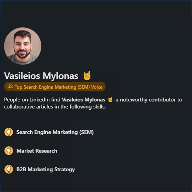Vasileios Mylonas 🤘 on LinkedIn: #linkedintopvoice #sem #ppc # ... Vasileios Mylonas 🤘 on LinkedIn: #linkedintopvoice #sem #ppc # ...