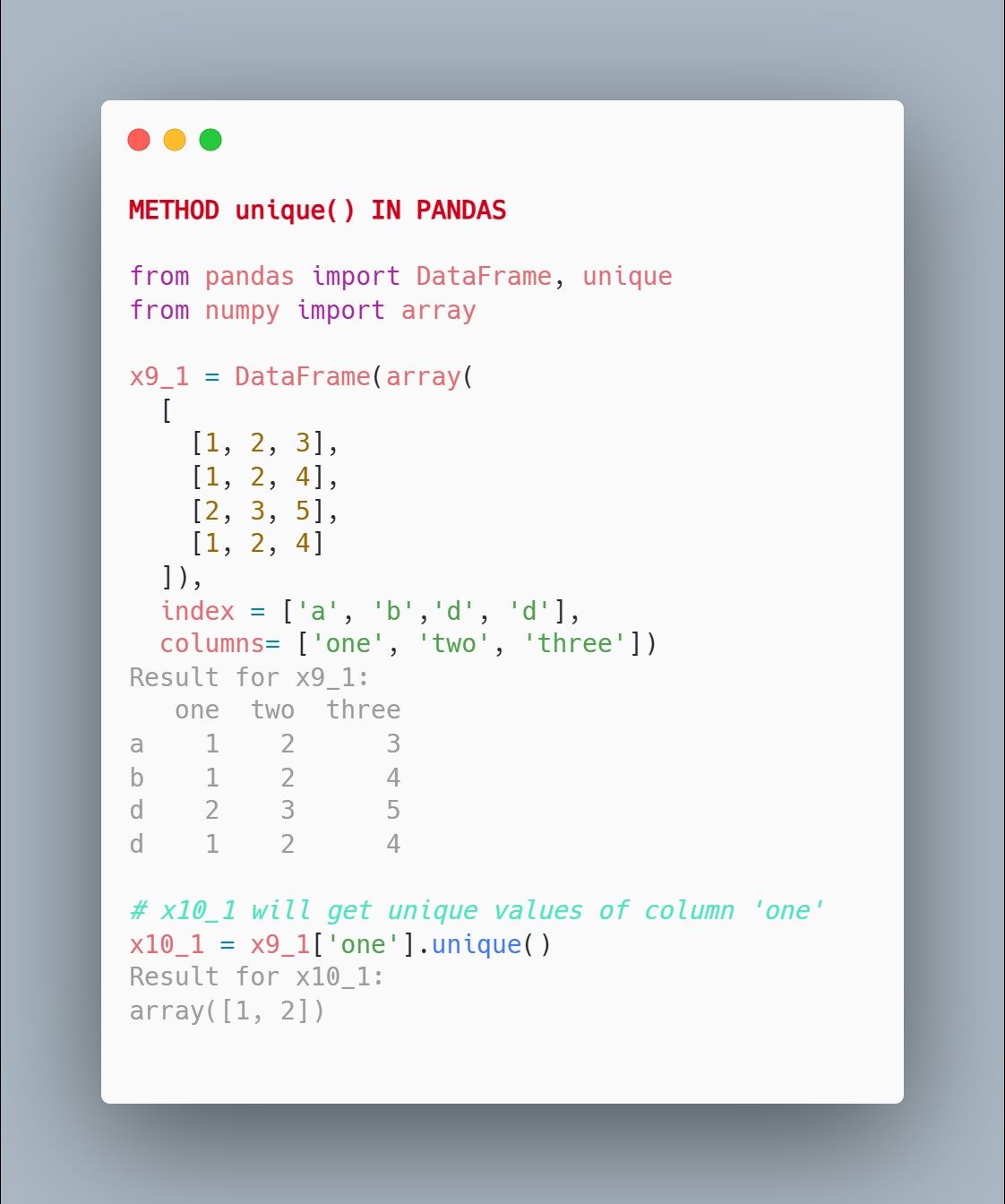 Python fundamentals on LinkedIn: 🏛 METHOD unique() IN PANDAS 🏛 The ... Python fundamentals on LinkedIn: 🏛 METHOD unique() IN PANDAS 🏛 The ...