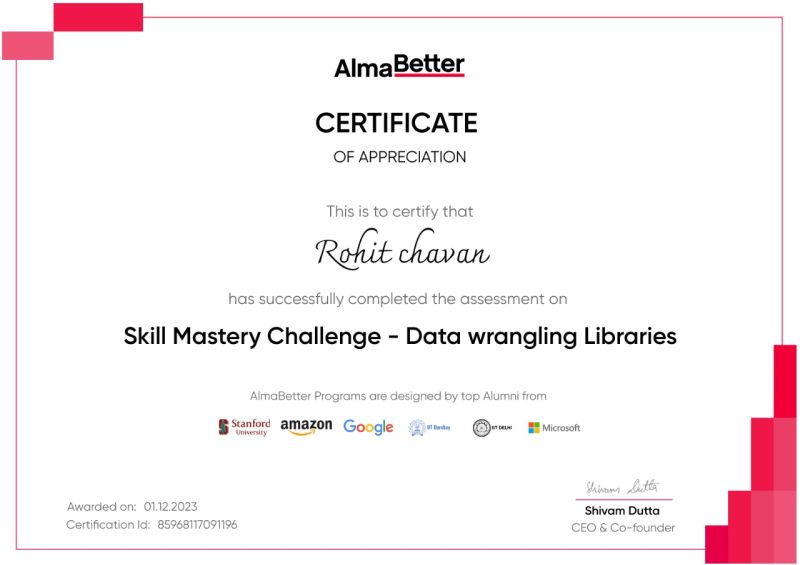 #almabetter | Rohit Sagar Chavan #almabetter | Rohit Sagar Chavan