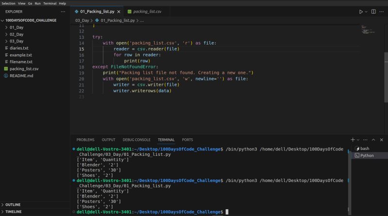 #100daysofcode #python #fileio #gitcli #learningjourney # ... #100daysofcode #python #fileio #gitcli #learningjourney # ...