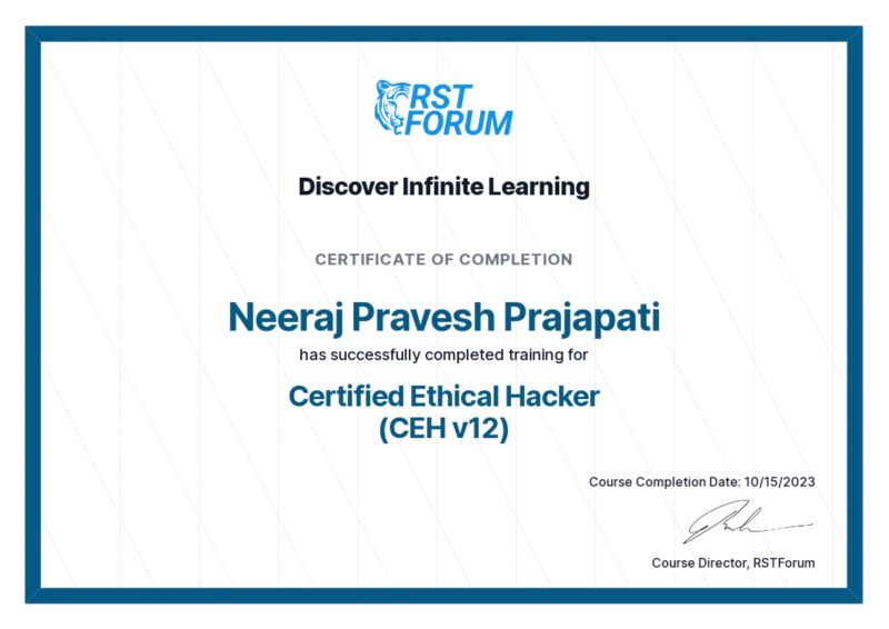 I am delighted to announce that i have successfully completed my CEHv12 ... I am delighted to announce that i have successfully completed my CEHv12 ...