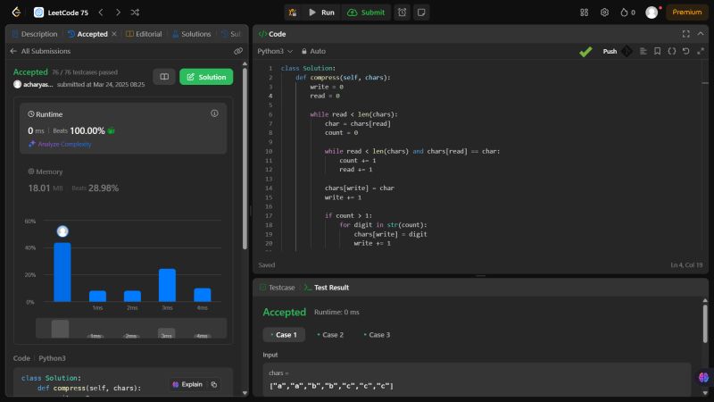 #leetcode #stringcompression #leetcode75 #python #dsa #coding | Soumya ... #leetcode #stringcompression #leetcode75 #python #dsa #coding | Soumya ...