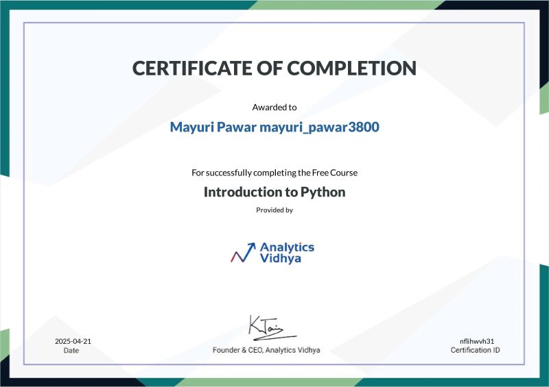 #python #analyticsvidhya #certificate #codingjourney #womenintech ... #python #analyticsvidhya #certificate #codingjourney #womenintech ...