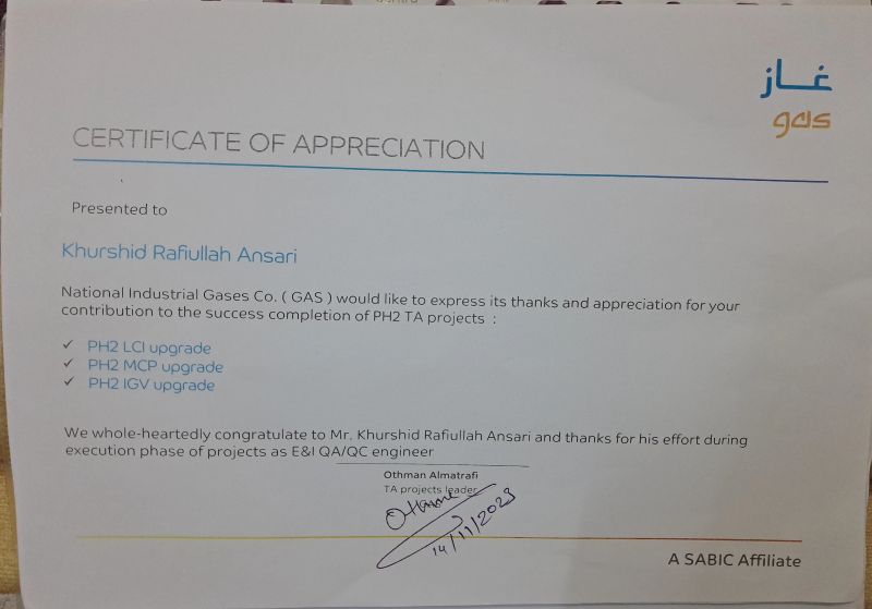 Khurshid Ansari on LinkedIn: SABIC- Y Successfully Completed TA. Khurshid Ansari on LinkedIn: SABIC- Y Successfully Completed TA.