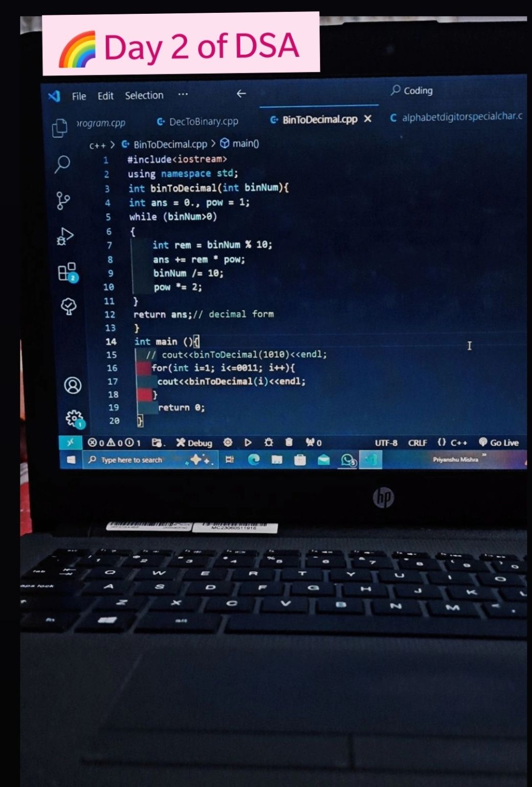 Priyanshu Mishra on LinkedIn: #dsa #cpp #binarynumbersystem # ... Priyanshu Mishra on LinkedIn: #dsa #cpp #binarynumbersystem # ...