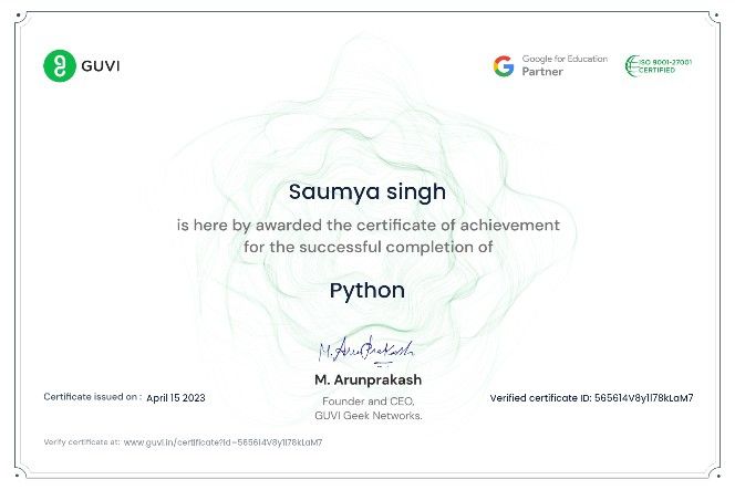 Saumya Singh on LinkedIn: #python #pythonprogramming #guvi # ... Saumya Singh on LinkedIn: #python #pythonprogramming #guvi # ...