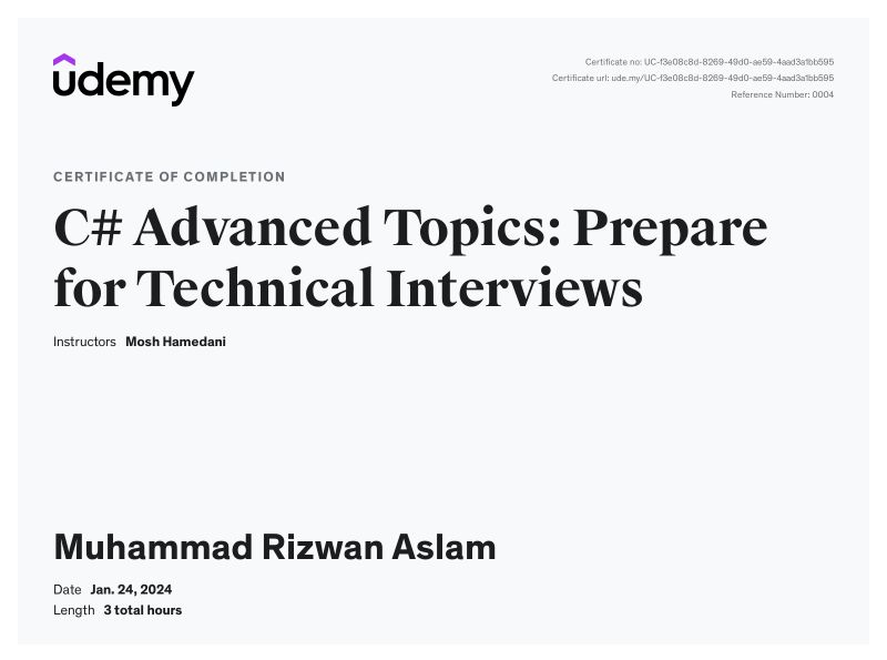 Muhammad Rizwan Aslam on LinkedIn: #csharp #technicalinterviews # ... Muhammad Rizwan Aslam on LinkedIn: #csharp #technicalinterviews # ...