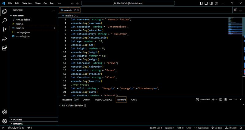 Completed Typescript Homework | Harmain Bashir posted on the topic ... Completed Typescript Homework | Harmain Bashir posted on the topic ...