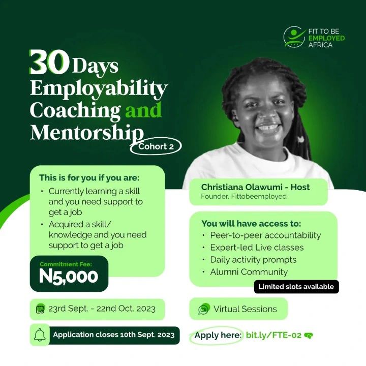 Christiana Olawumi on LinkedIn: #fittobeemployed #jobsearch # ... Christiana Olawumi on LinkedIn: #fittobeemployed #jobsearch # ...