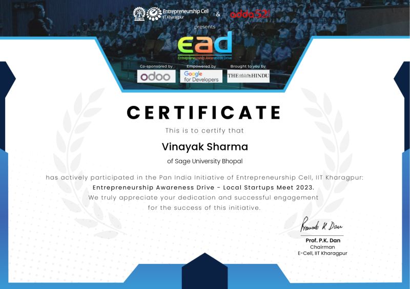 Vinayak Sharma on LinkedIn: #entrepreneurship #iitkharagpur # ... Vinayak Sharma on LinkedIn: #entrepreneurship #iitkharagpur # ...