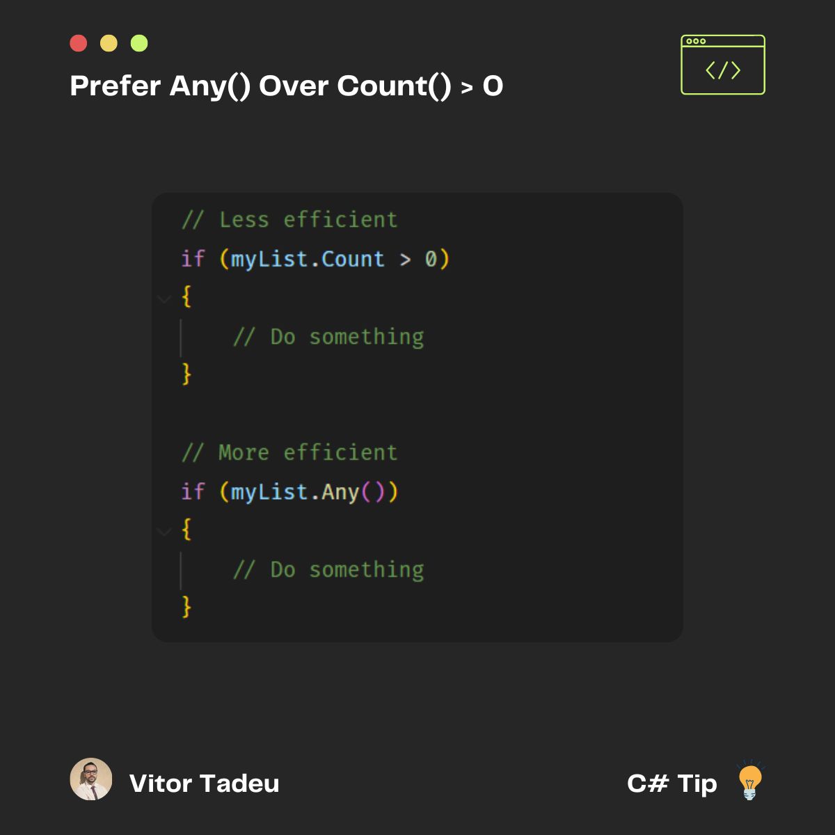 Vitor Tadeu on LinkedIn: #csharp #dotnet #performance #cleancode # ... Vitor Tadeu on LinkedIn: #csharp #dotnet #performance #cleancode # ...