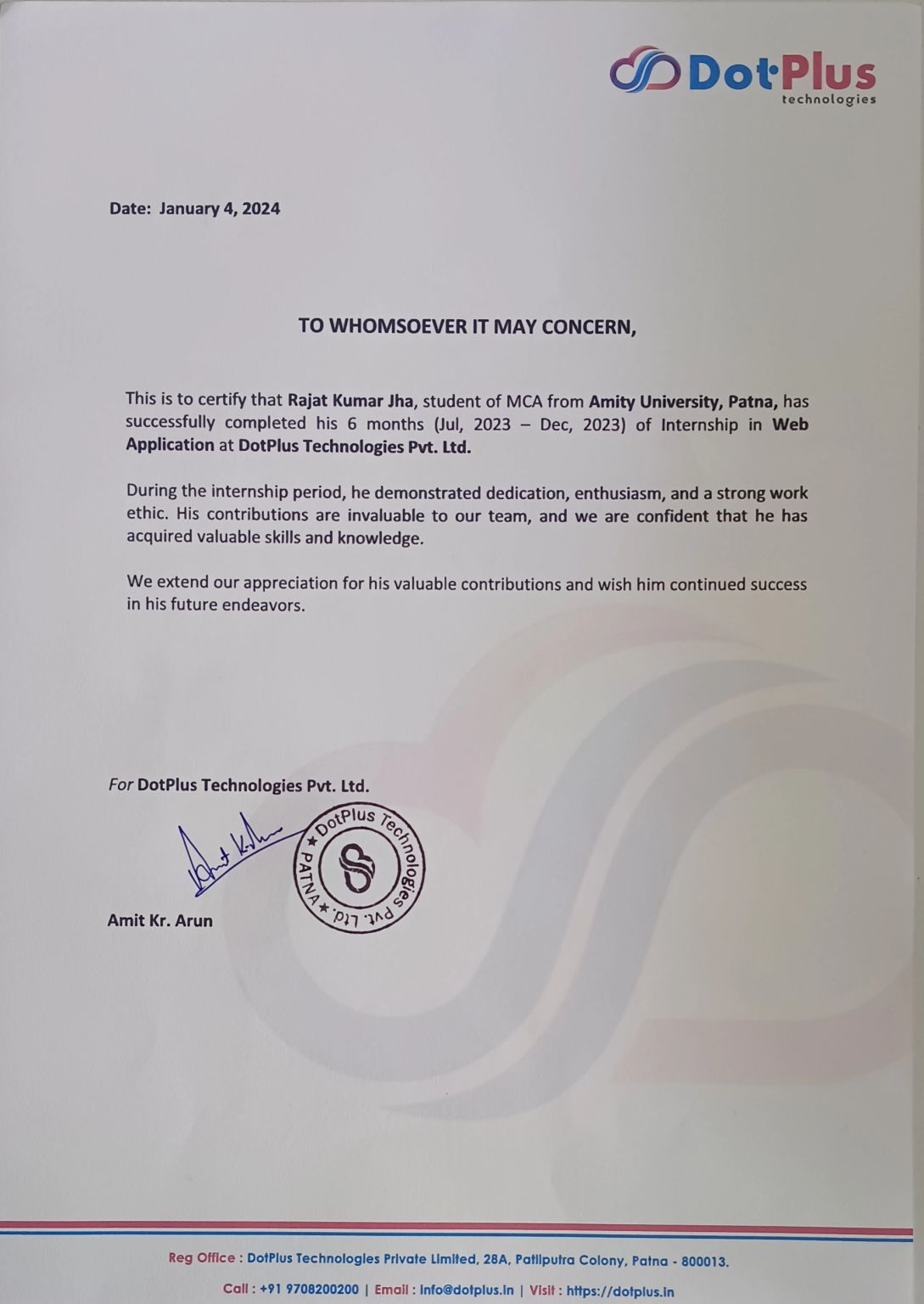 Vats Rajat K Jha on LinkedIn: #internship #webdevelopment #thankful Vats Rajat K Jha on LinkedIn: #internship #webdevelopment #thankful
