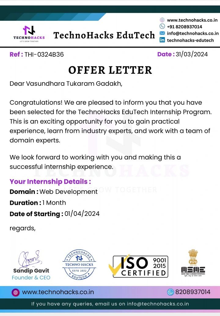 #technohacksedutech #learnings #internship #webdevelopment | VASUNDHARA ... #technohacksedutech #learnings #internship #webdevelopment | VASUNDHARA ...