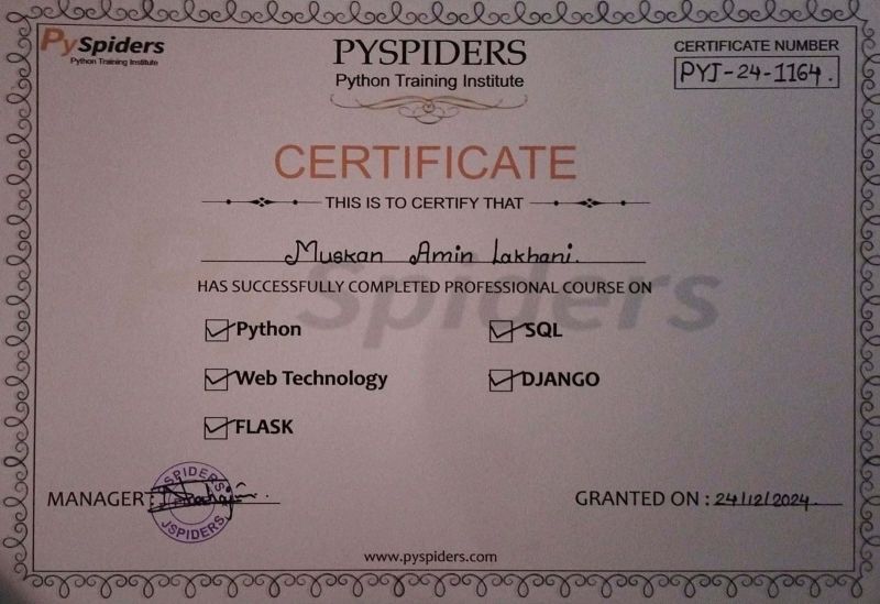 Muskan Lakhani on LinkedIn: #python #sql #django #flask #webdevelopment ... Muskan Lakhani on LinkedIn: #python #sql #django #flask #webdevelopment ...