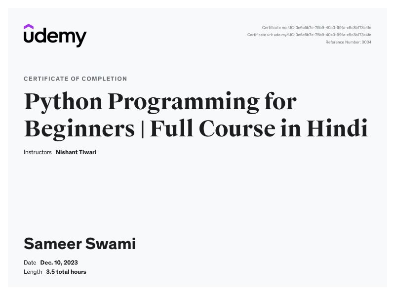 Sameer Swami on LinkedIn: #python #coding Sameer Swami on LinkedIn: #python #coding