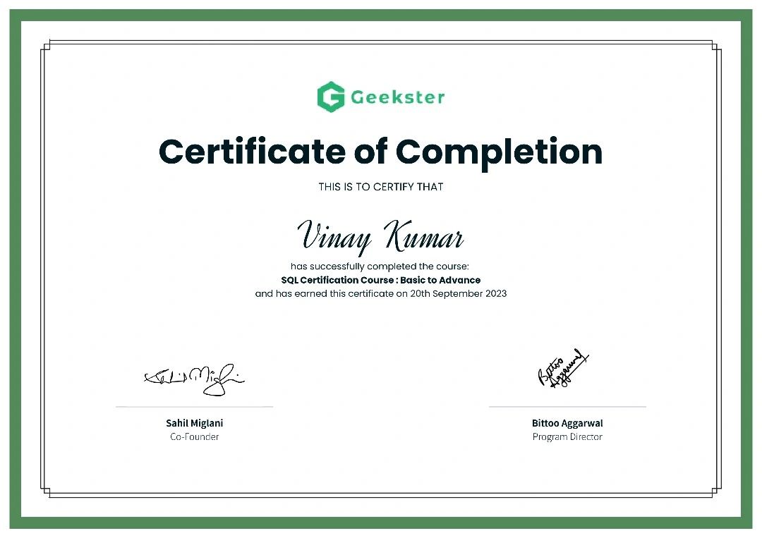 Vinay Kumar on LinkedIn: #sql #mysql #geekstar Vinay Kumar on LinkedIn: #sql #mysql #geekstar