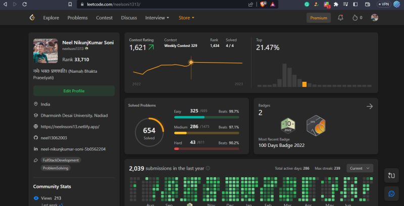 Neel Nikunjkumar Soni on LinkedIn: #dsa #leetcode #problemsolving Neel Nikunjkumar Soni on LinkedIn: #dsa #leetcode #problemsolving