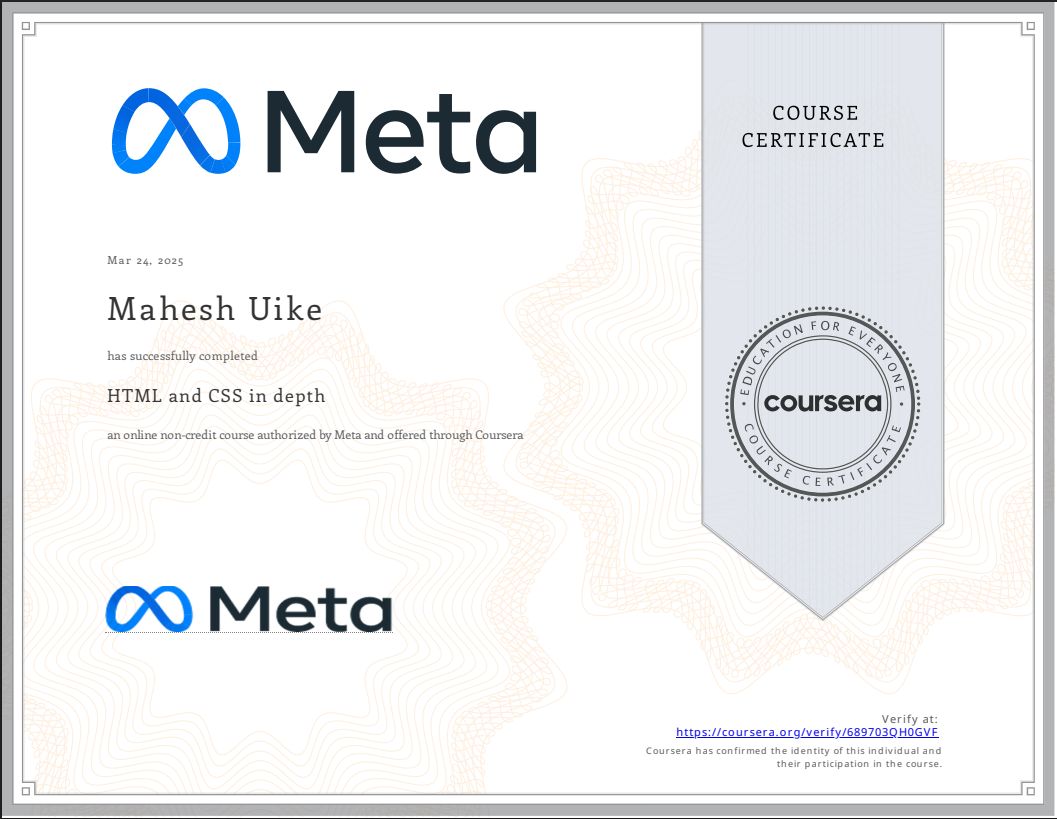 #html #css #frontenddevelopment #metacertification #webdesign… | Mahesh ... #html #css #frontenddevelopment #metacertification #webdesign… | Mahesh ...