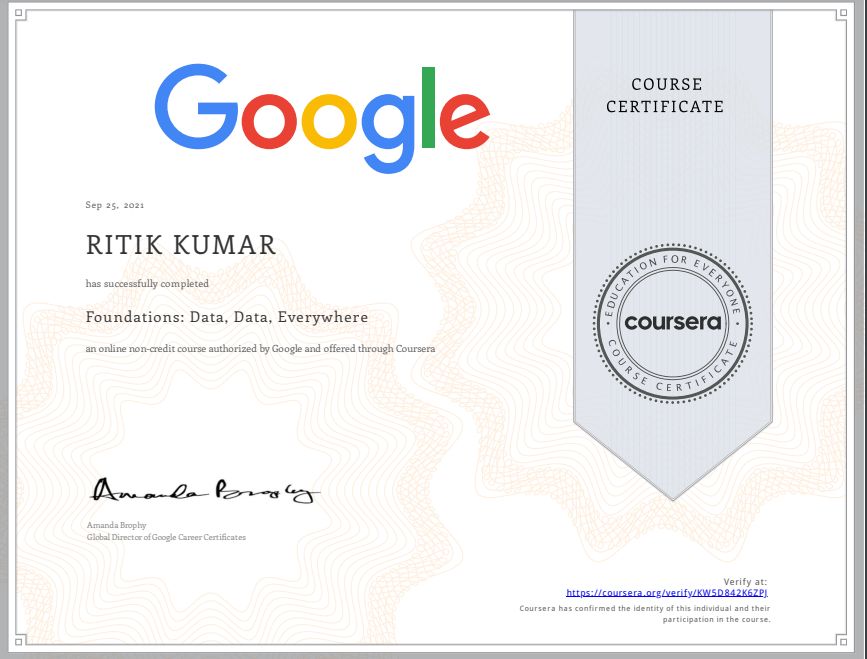 Celebrating my Google certificate 'Foundation: Data Data Everywhere ... Celebrating my Google certificate 'Foundation: Data Data Everywhere ...