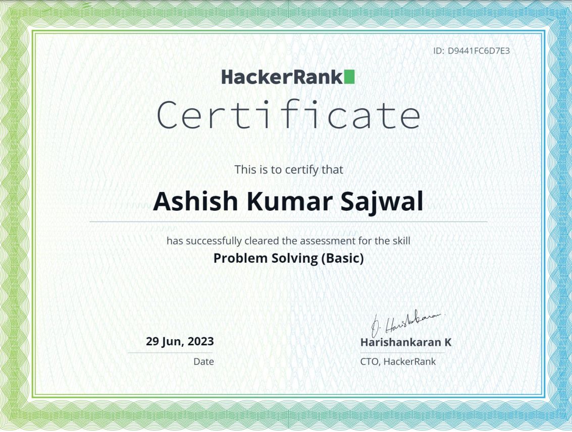 Ashish Kumar Sajwal on LinkedIn: #certificateofachievement # ... Ashish Kumar Sajwal on LinkedIn: #certificateofachievement # ...