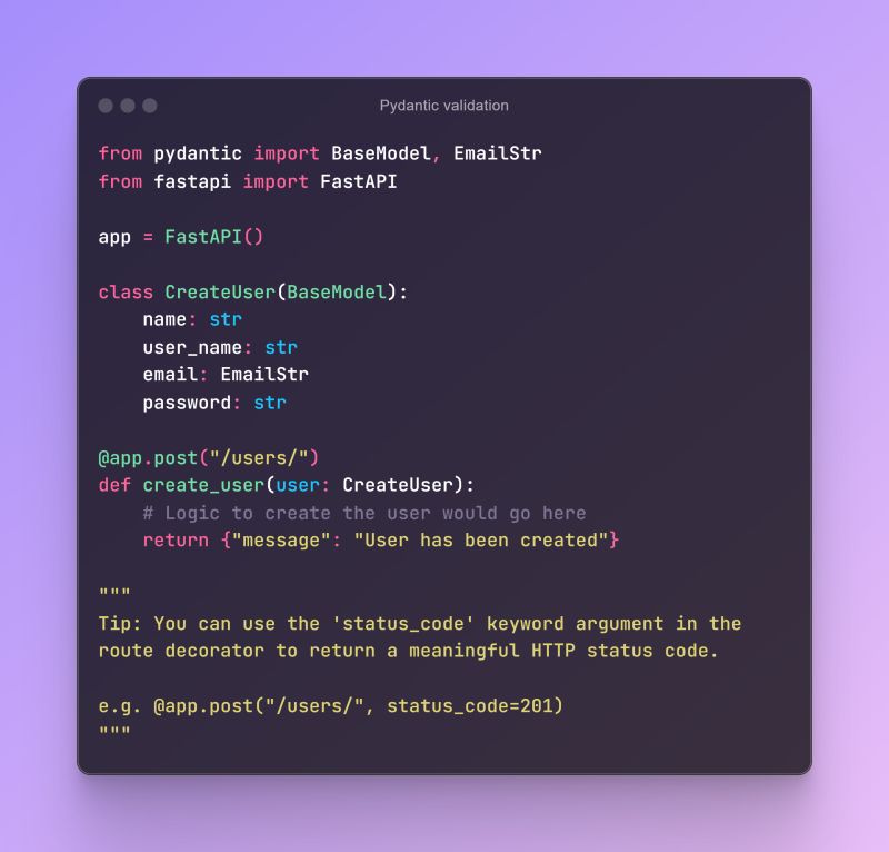 Hamza Mughal on LinkedIn: #fastapi #pydantic #fastapi #python Hamza Mughal on LinkedIn: #fastapi #pydantic #fastapi #python