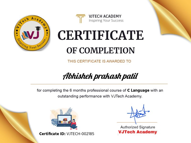 Abhishek Patil on LinkedIn: #cprogramming #certification #programming # ... Abhishek Patil on LinkedIn: #cprogramming #certification #programming # ...
