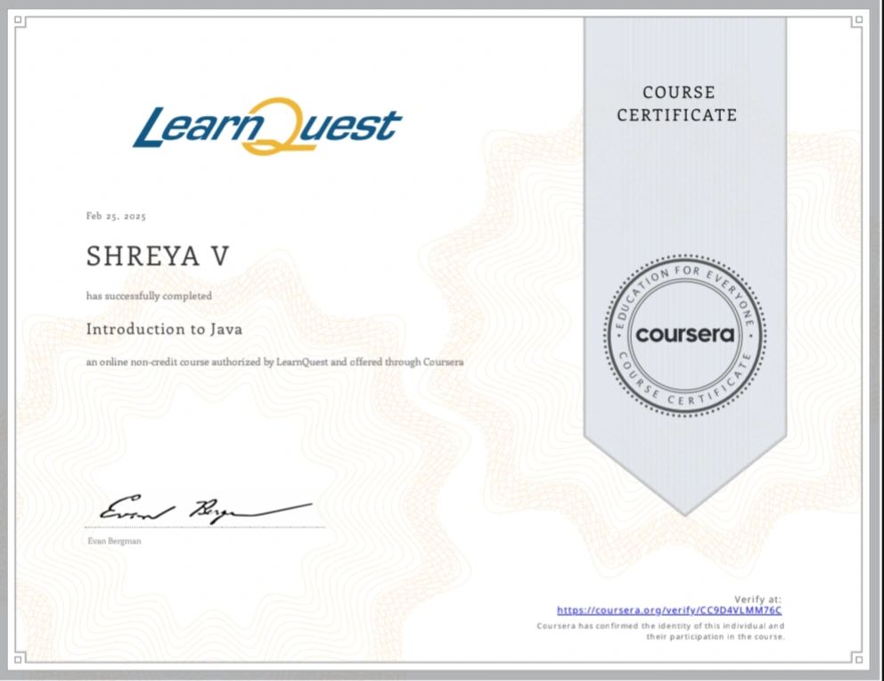 SHREYA V on LinkedIn: #java #programming #learning #coding #learnquest ... SHREYA V on LinkedIn: #java #programming #learning #coding #learnquest ...
