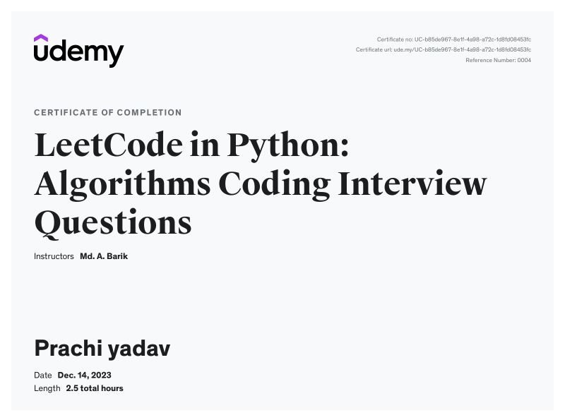 #udemy #courses #leetcode | Prachi Yadav #udemy #courses #leetcode | Prachi Yadav