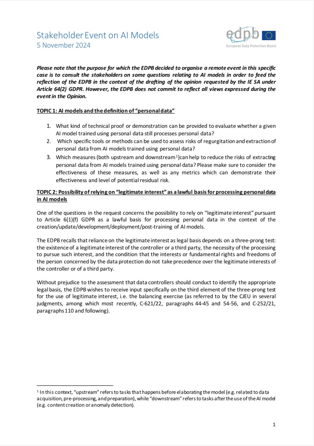 Luis Alberto Montezuma on LinkedIn: EDPB Consultation on AI Models. The ... Luis Alberto Montezuma on LinkedIn: EDPB Consultation on AI Models. The ...