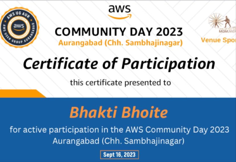 Bhakti Bhoite on LinkedIn: #aws #certified #awscommunityday # ... Bhakti Bhoite on LinkedIn: #aws #certified #awscommunityday # ...