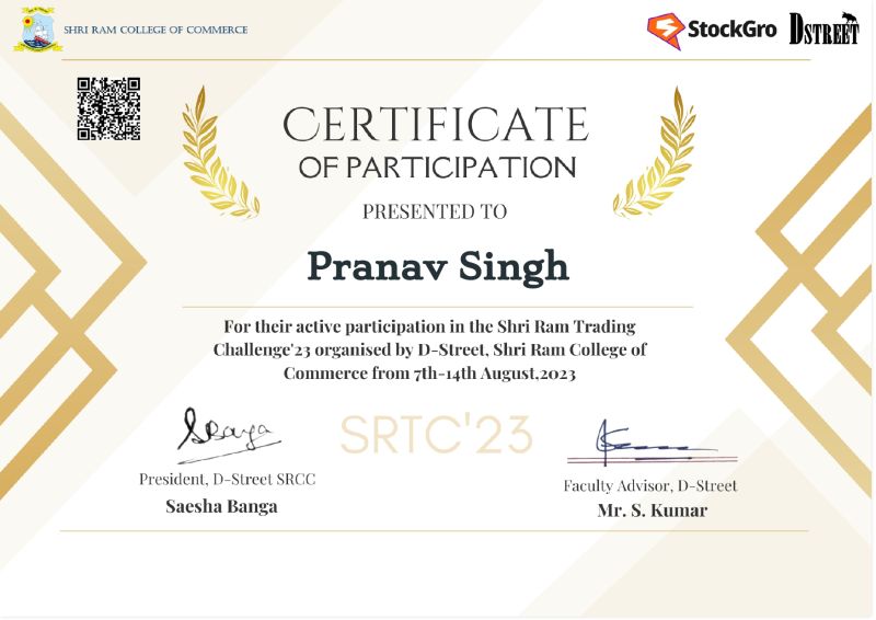 Pranav Singh on LinkedIn: #tradingchallenge #srcc #continuouslearning Pranav Singh on LinkedIn: #tradingchallenge #srcc #continuouslearning