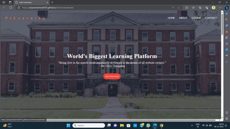 Created a university clone website using HTML and CSS | Priyanshu ... Created a university clone website using HTML and CSS | Priyanshu ...