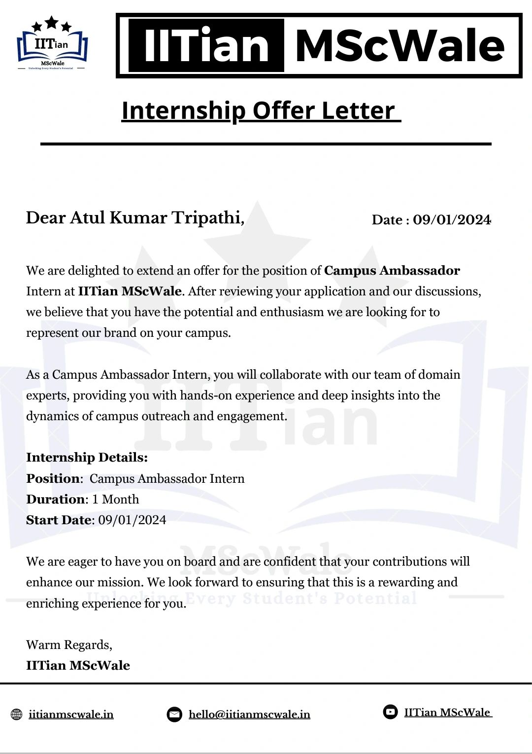 ATUL KUMAR TRIPATHI on LinkedIn: #campusambassador ATUL KUMAR TRIPATHI on LinkedIn: #campusambassador