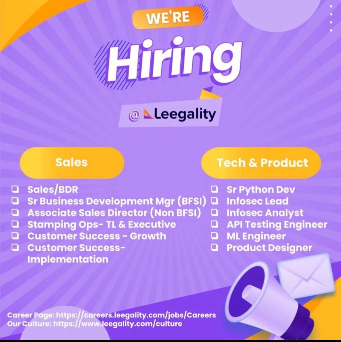 Aishwarya Joshi on LinkedIn: #hiringnow #jobalert #jobopenings #leegality Aishwarya Joshi on LinkedIn: #hiringnow #jobalert #jobopenings #leegality
